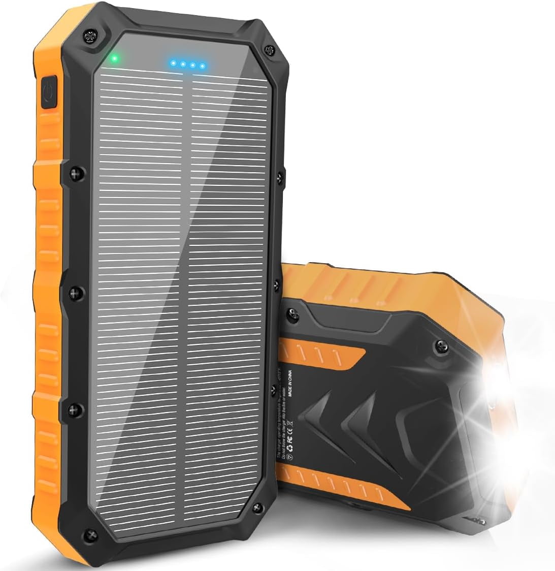 Solar Phone Charger with 4 USB Ports/LED Flashlight Fast Charge USB C ...
