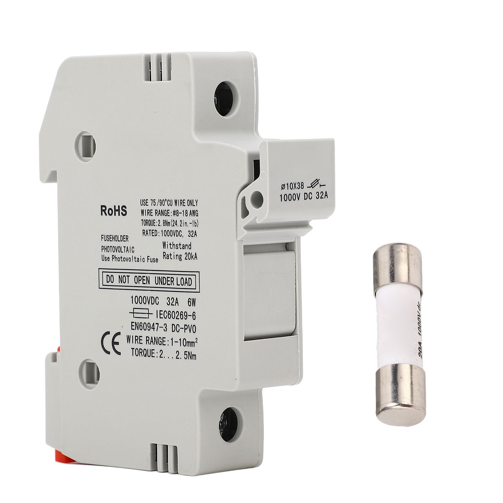 Solar Photovoltaic Holder, PV Holder, DC1000V 32A, 1 Pole, Blown Indication, DIN Rail Mounting ...