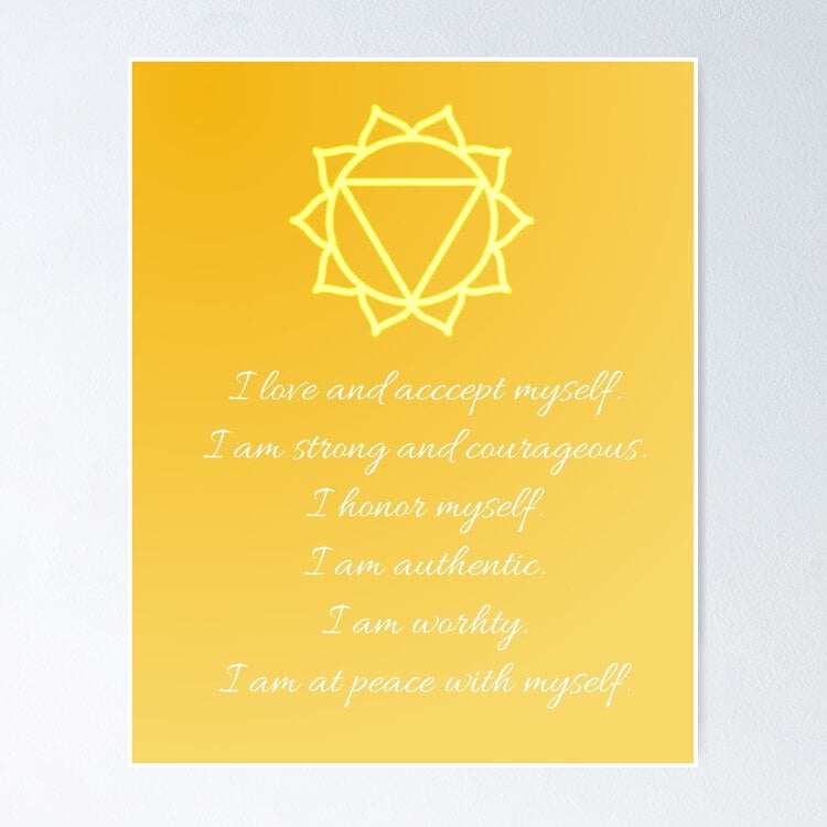 Solar Plexus Chakra Affirmation Poster- Unframed Poster | Wall Art ...