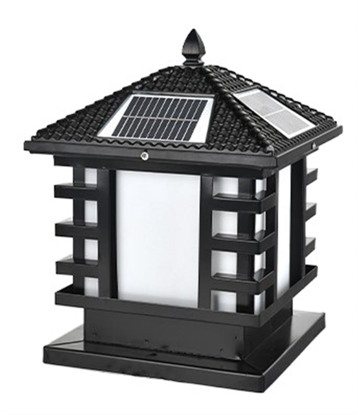 Solar Pole Headlight Outdoor, LED Solar Torch Light Gate Pole Light ...