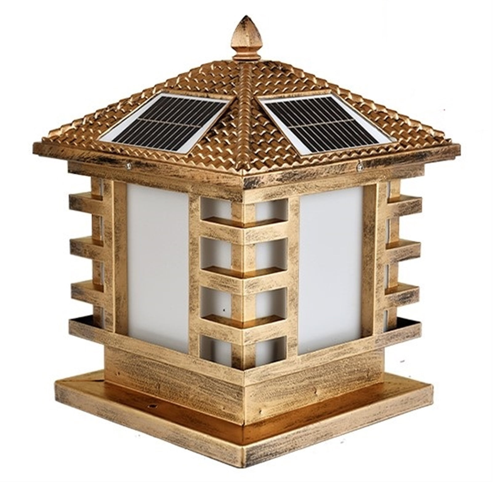 Solar Pole Headlight Outdoor, LED Solar Torch Light Gate Pole Light ...