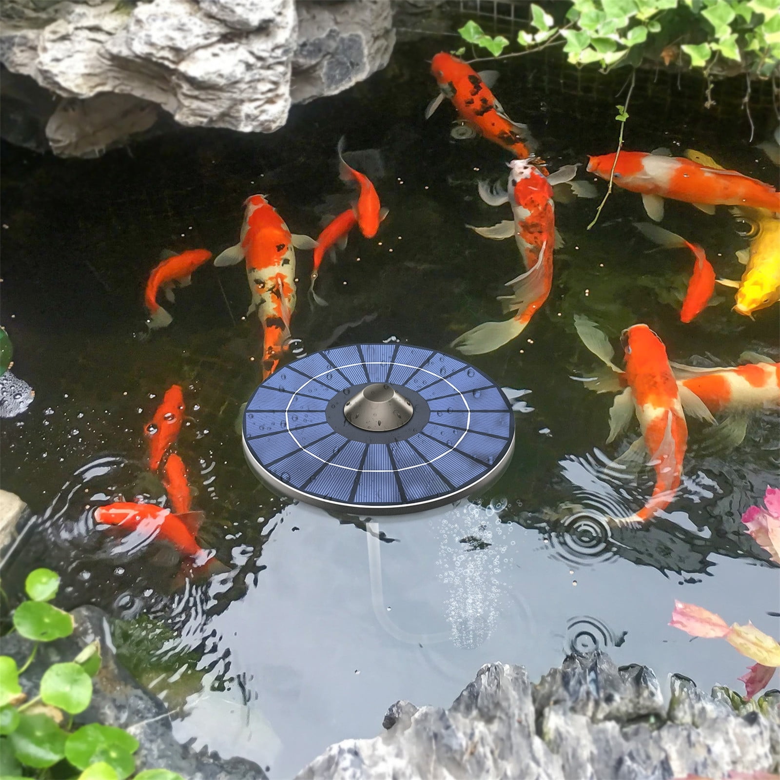 Solar Pond Aerator Oxygen Pump With Air Hose Floating Waterproof ...