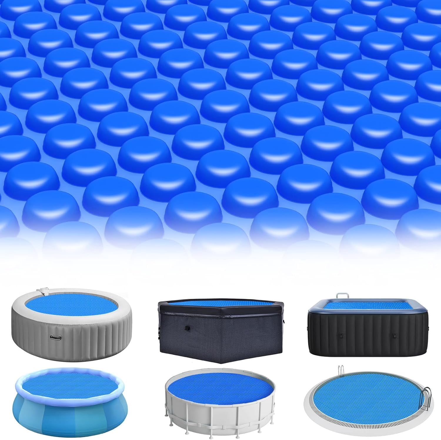 Solar Pool Cover 12 Ft Round Solar Blanket for Above Ground Inground ...