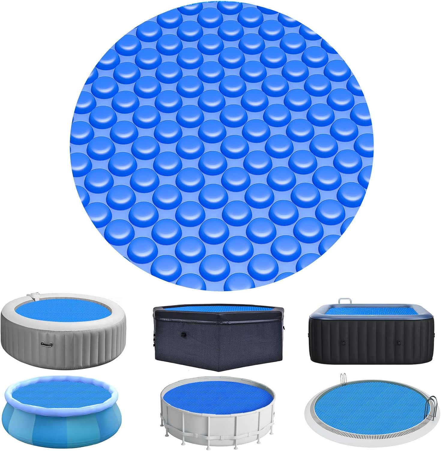 Solar Pool Cover 8 ft Round for Above Ground Pools Bubble Wrap Covers ...