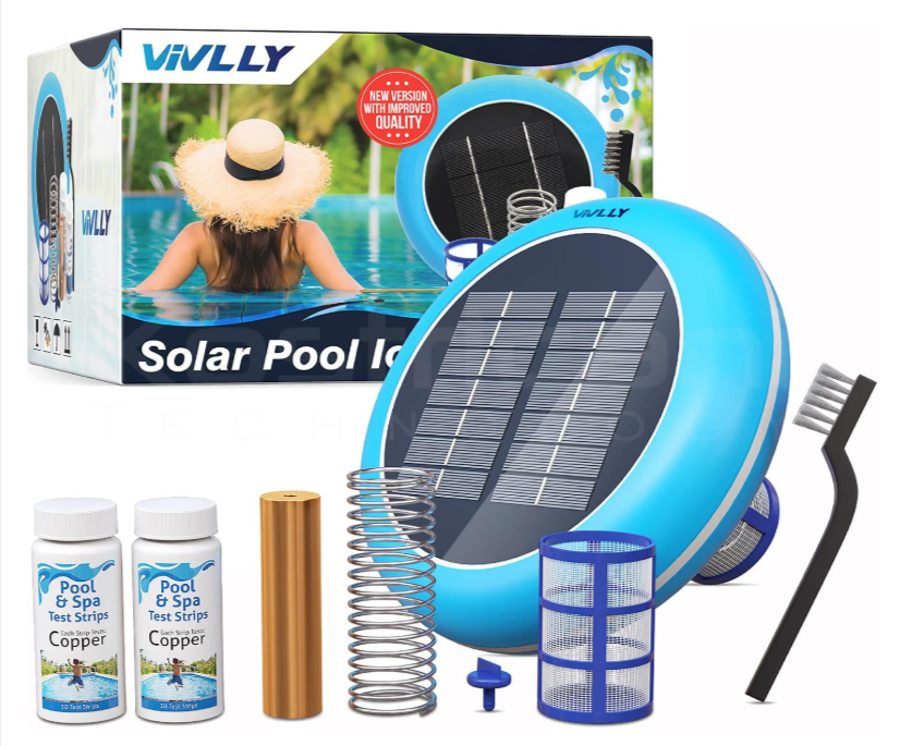 Vivlly Solar Pool Ionizer, Copper Purifier, Long-Lasting Anode for ...