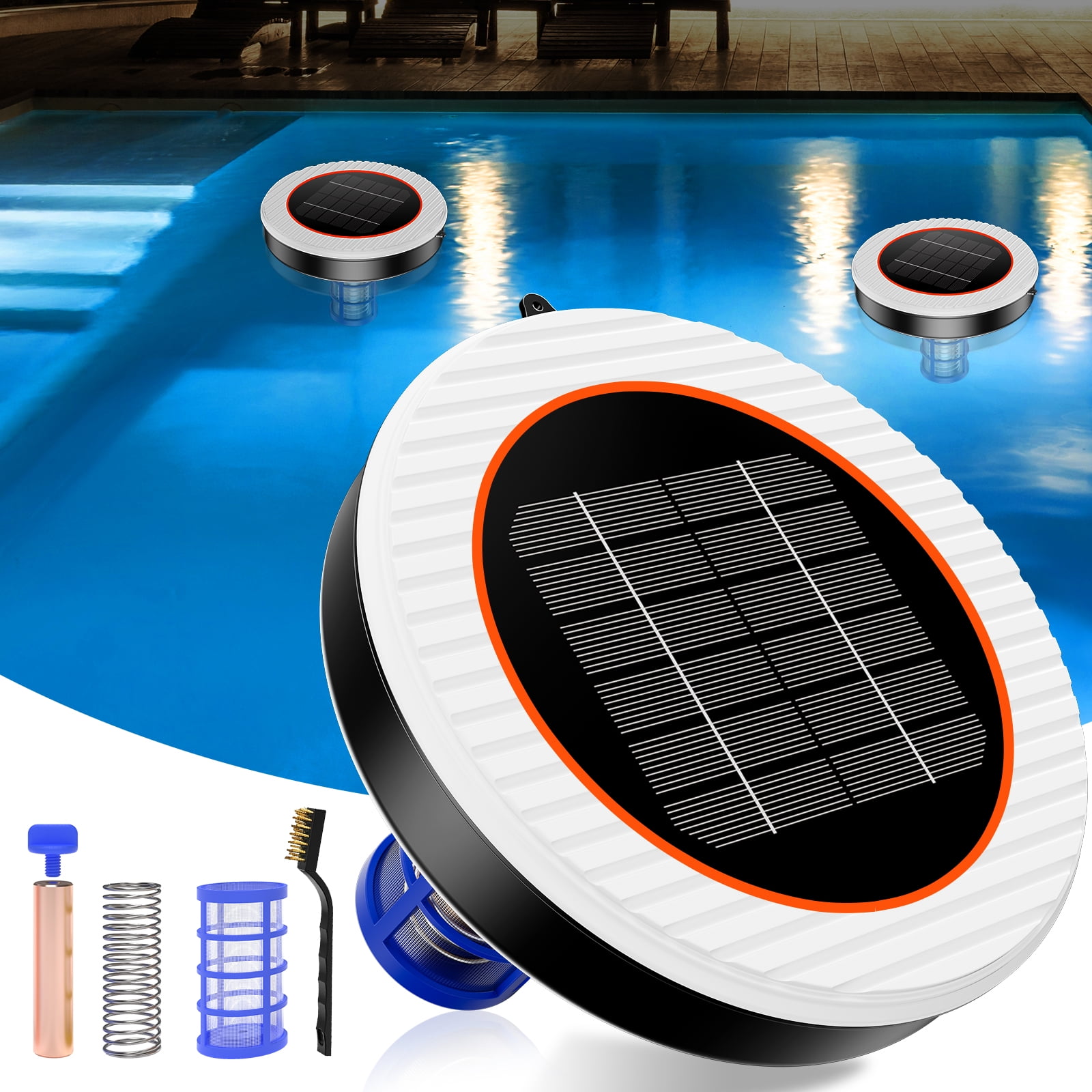 Solar Pool Ionizer - Floating Pool Cleaner for Swimming Pools Up to ...