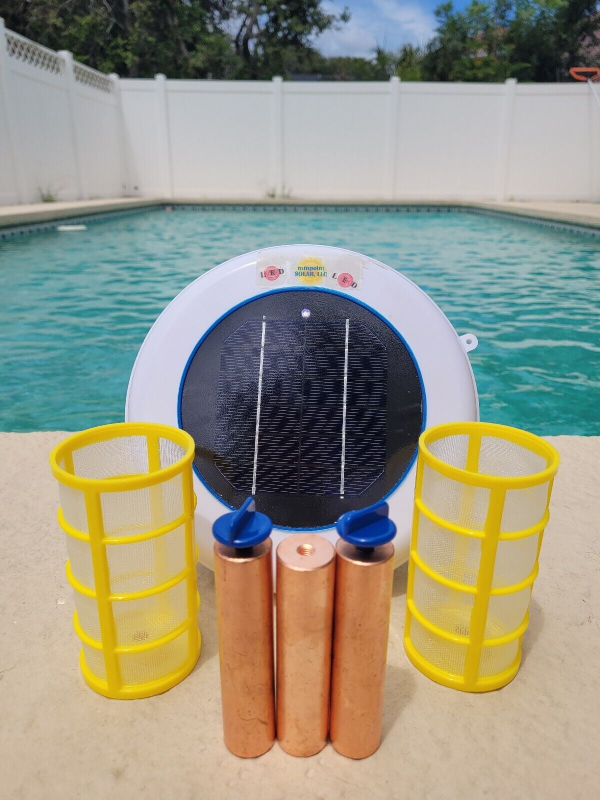 Solar Pool Ionizer LED - Three 16 oz. Anodes - 4 x Weight of Leading ...