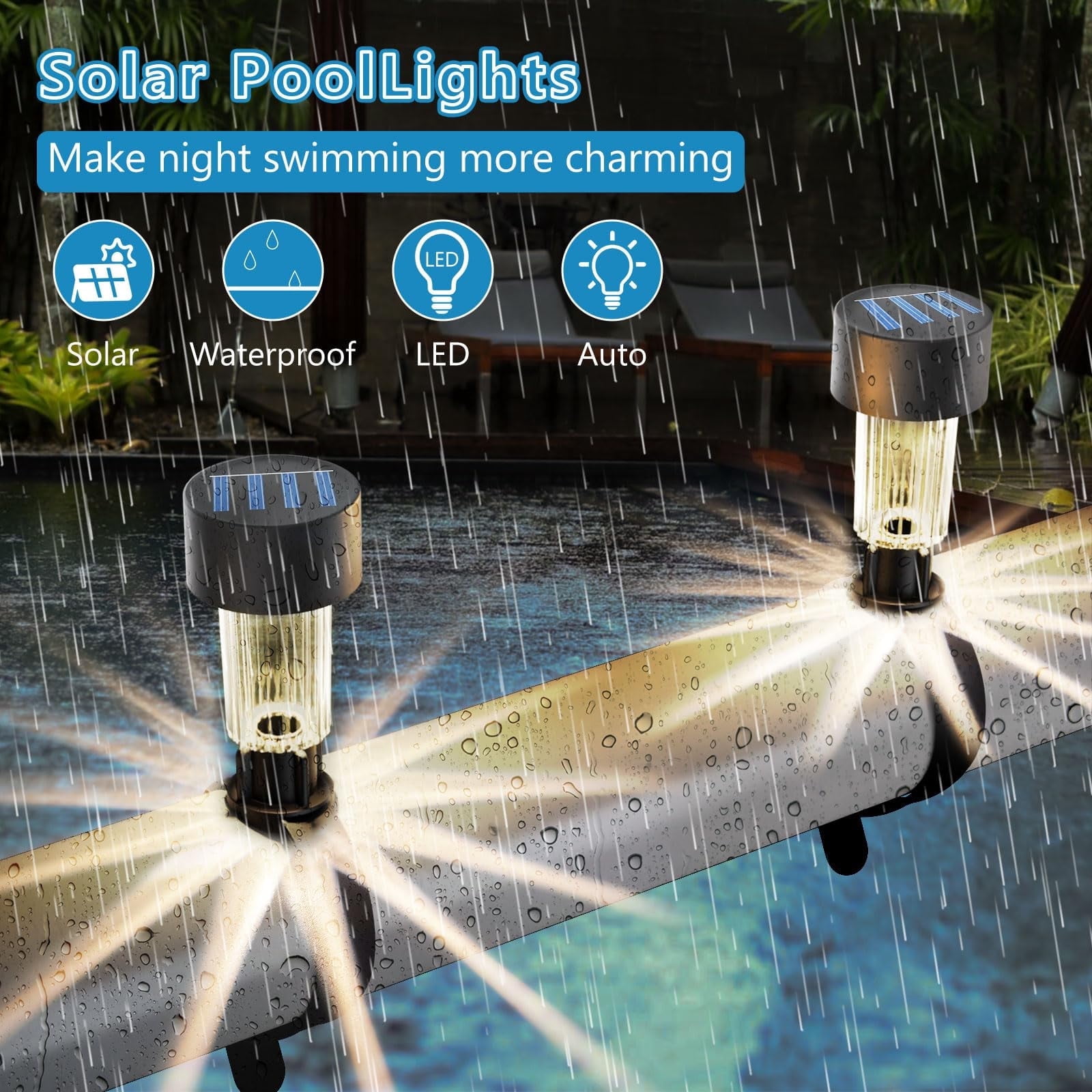Solar Pool Lights for Above Ground Pool Frame, 2025 Upgraded Super ...