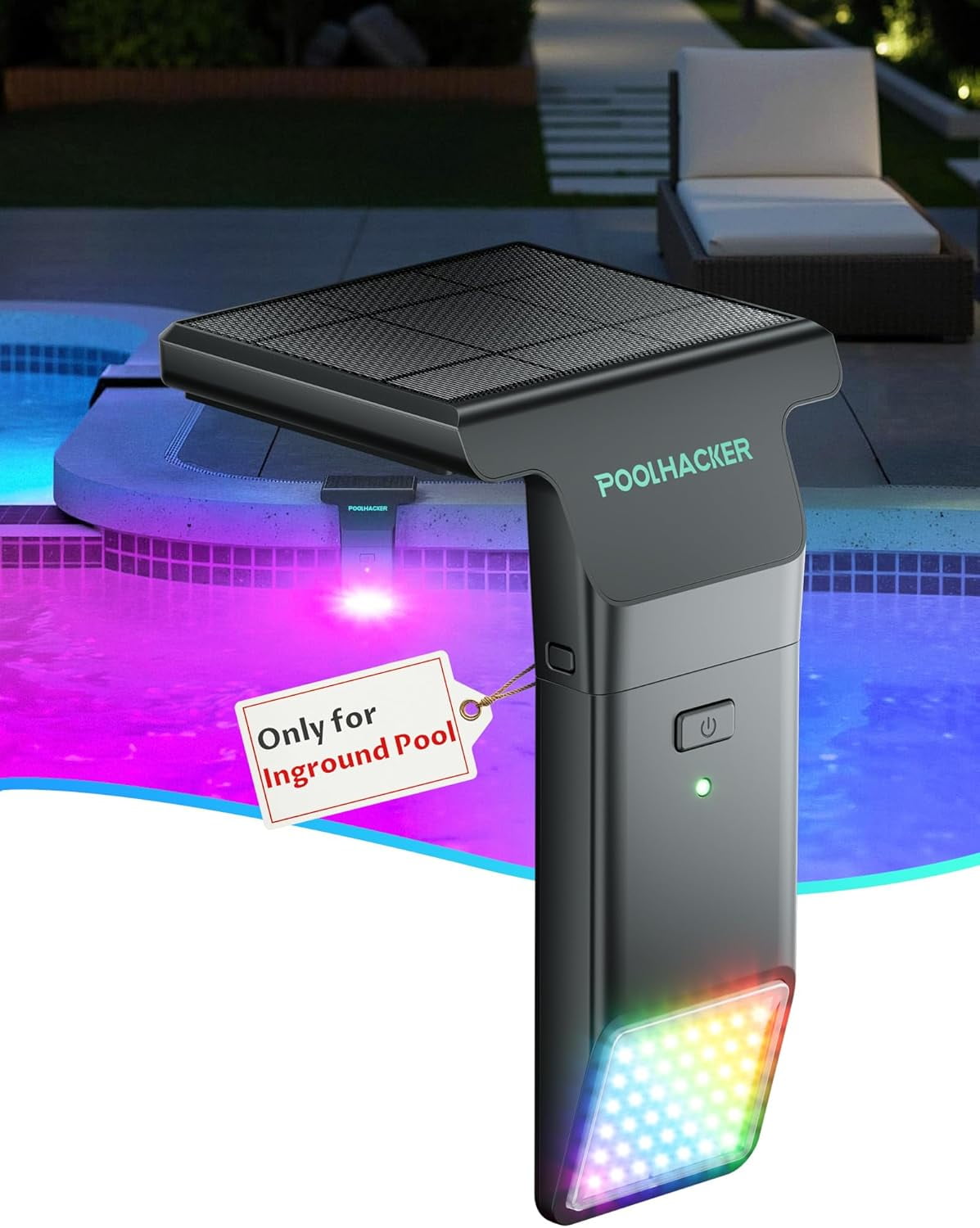 Solar Pool Lights Only for Inground Pool【Original】, 10-Color 4-Mode ...