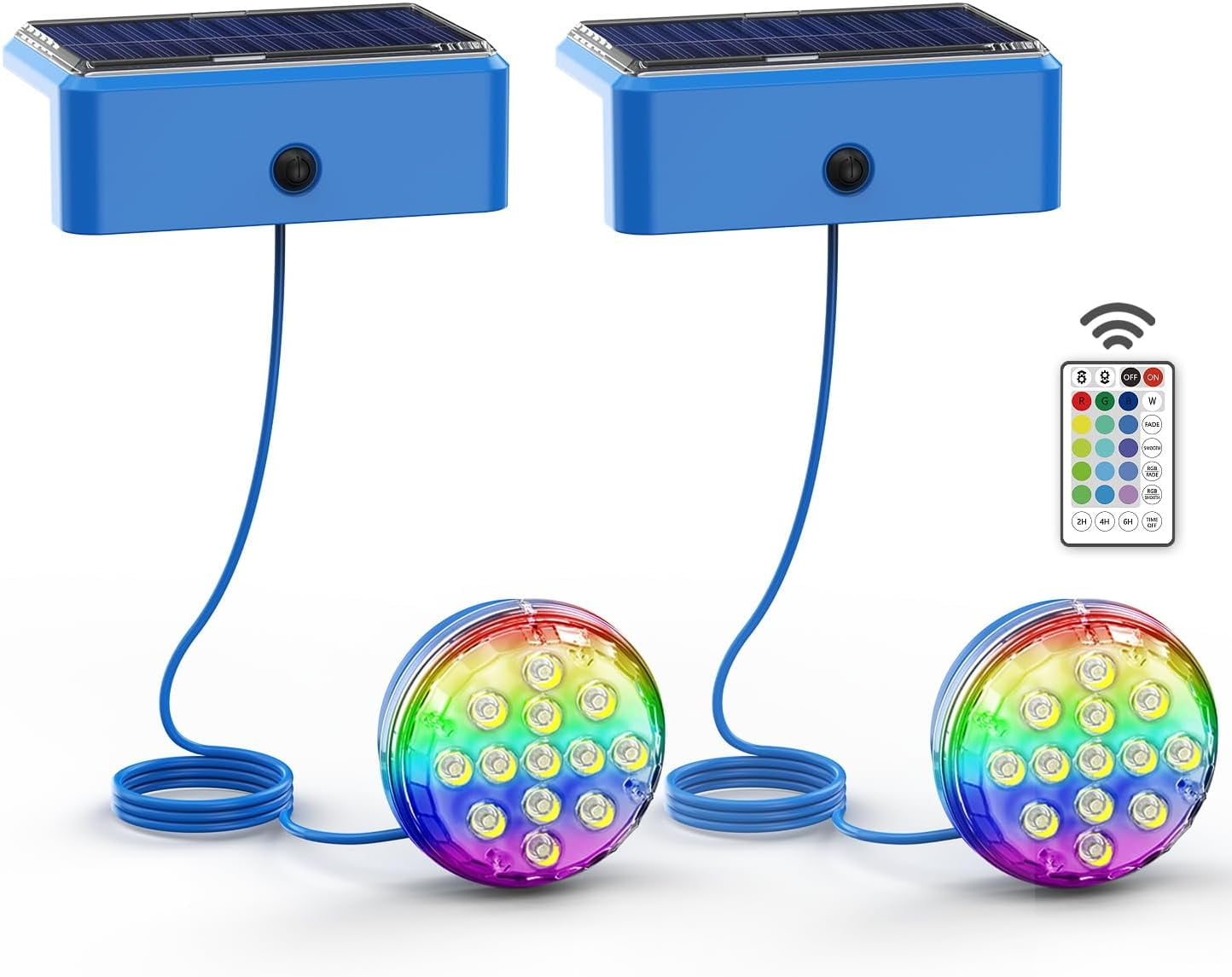 Solar Pool Lights, Solar Powered Submersible LED Lights with Remote ...