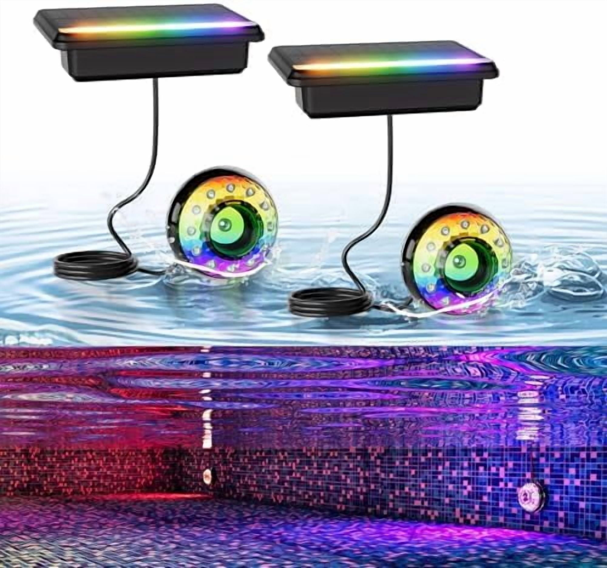 Solar Pool Lights, Submersible LED Pool Light with Remote, Underwater ...