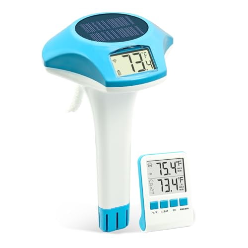 Solar Pool Thermometer, Wireless Floating Digital Thermometer, IPX8 ...