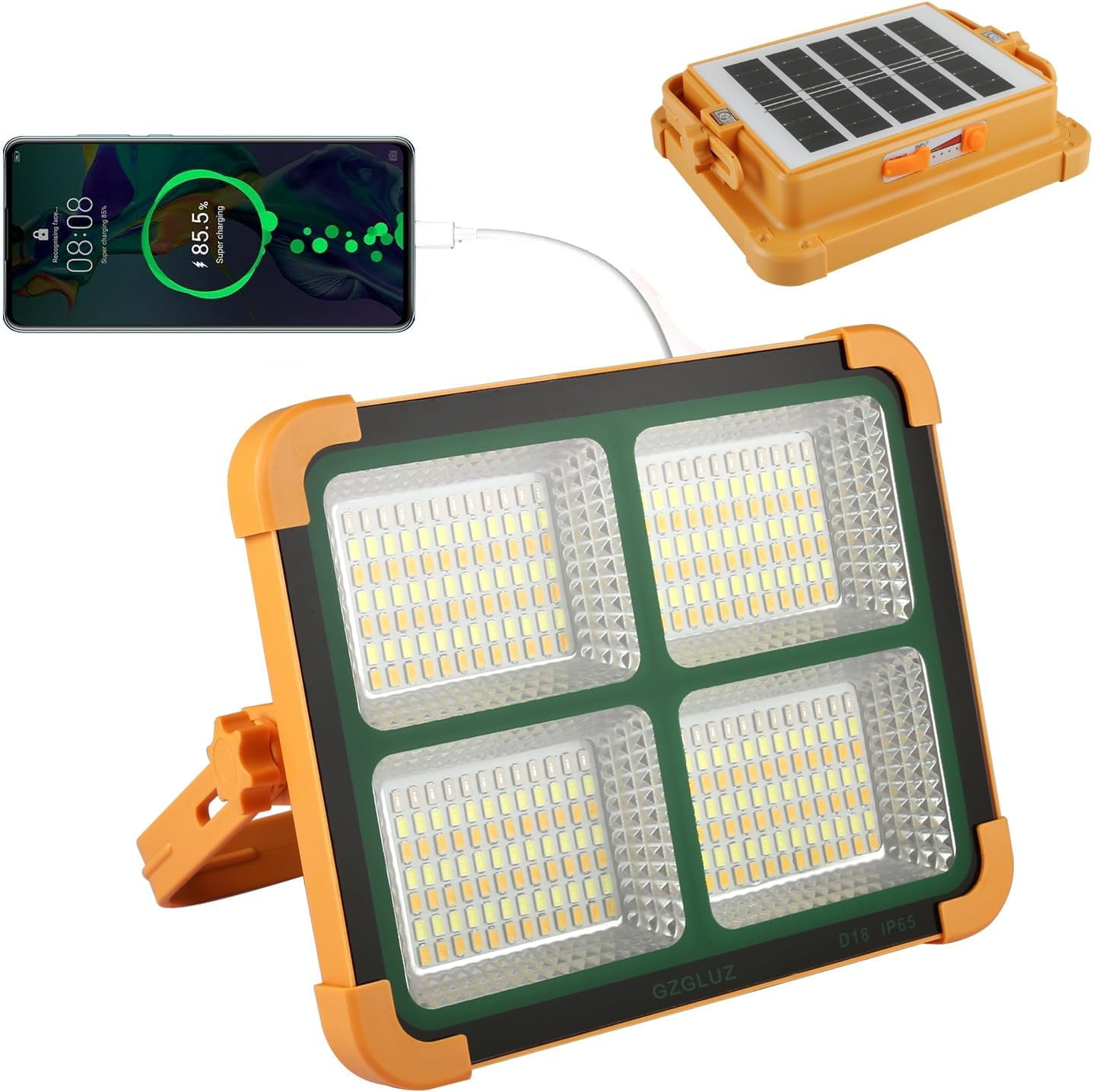 Solar Portable Rechargeable Work Light,16500mAh 120W Magnetic Flood ...
