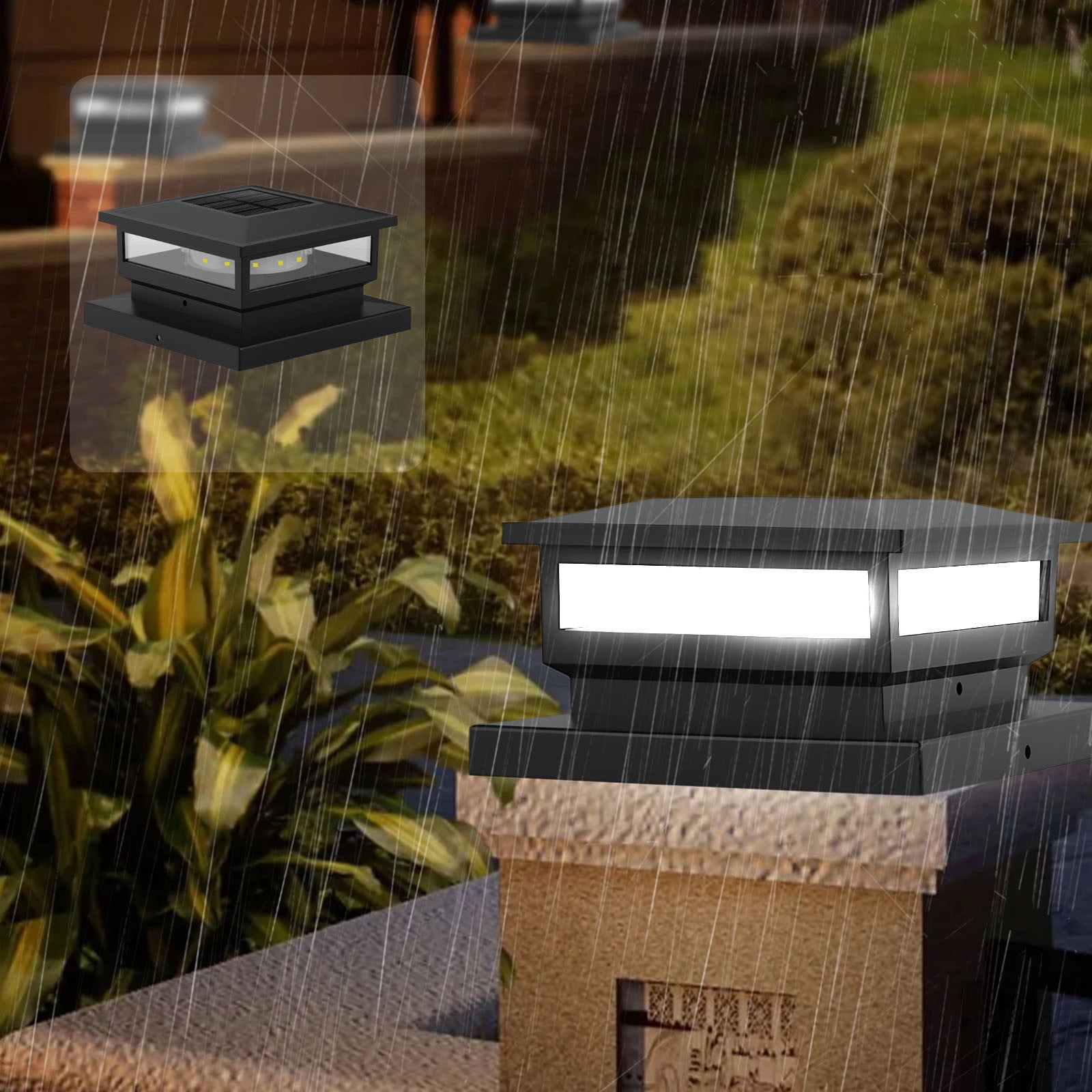 Solar Post Cap Light for 4x4 6x6 Wood Posts, 8 LED Outdoor Waterproof ...