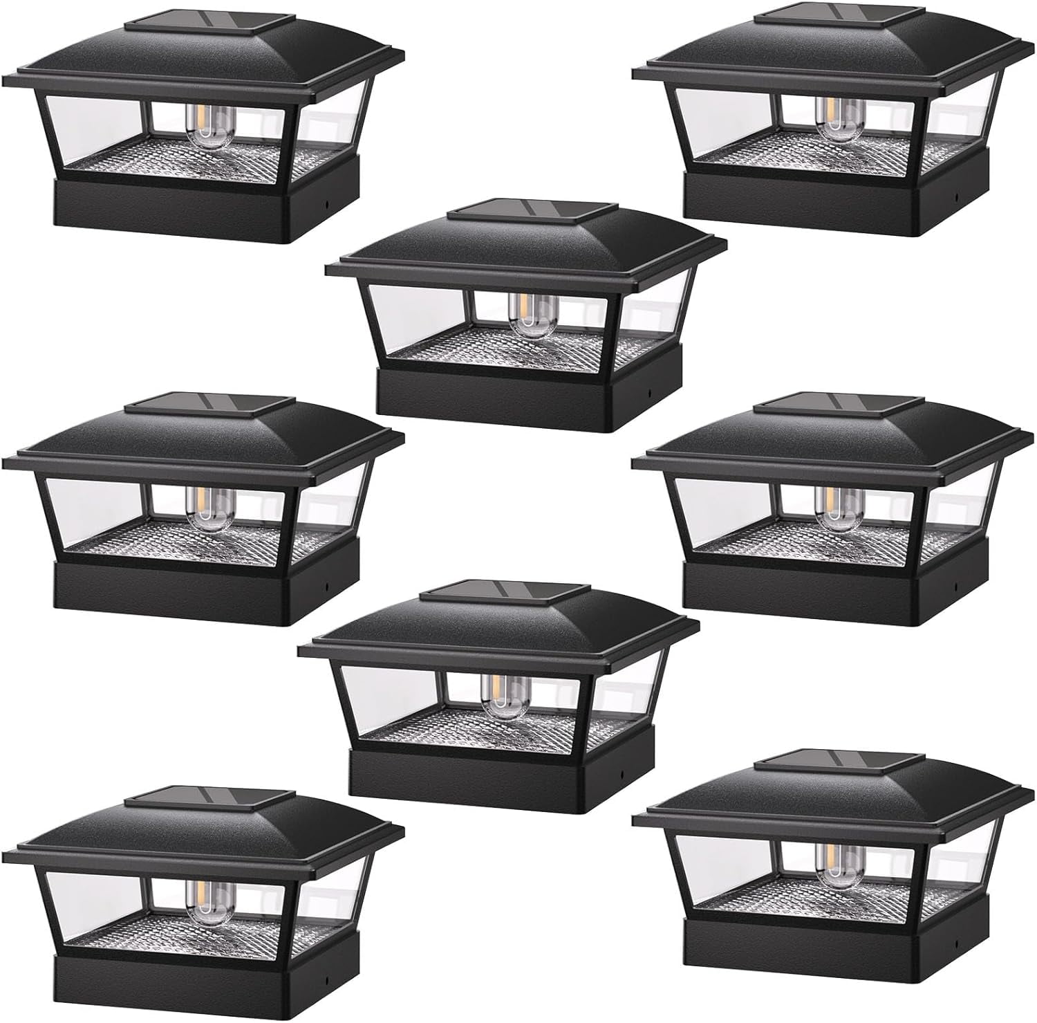 Solar Post Cap Lights 0utdoor, Bright Solar Powered Post Lights with ...