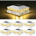 Solar Post Cap Lights with 2 Color Modes｜Warm & Cool White｜Dusk to Dawn ...