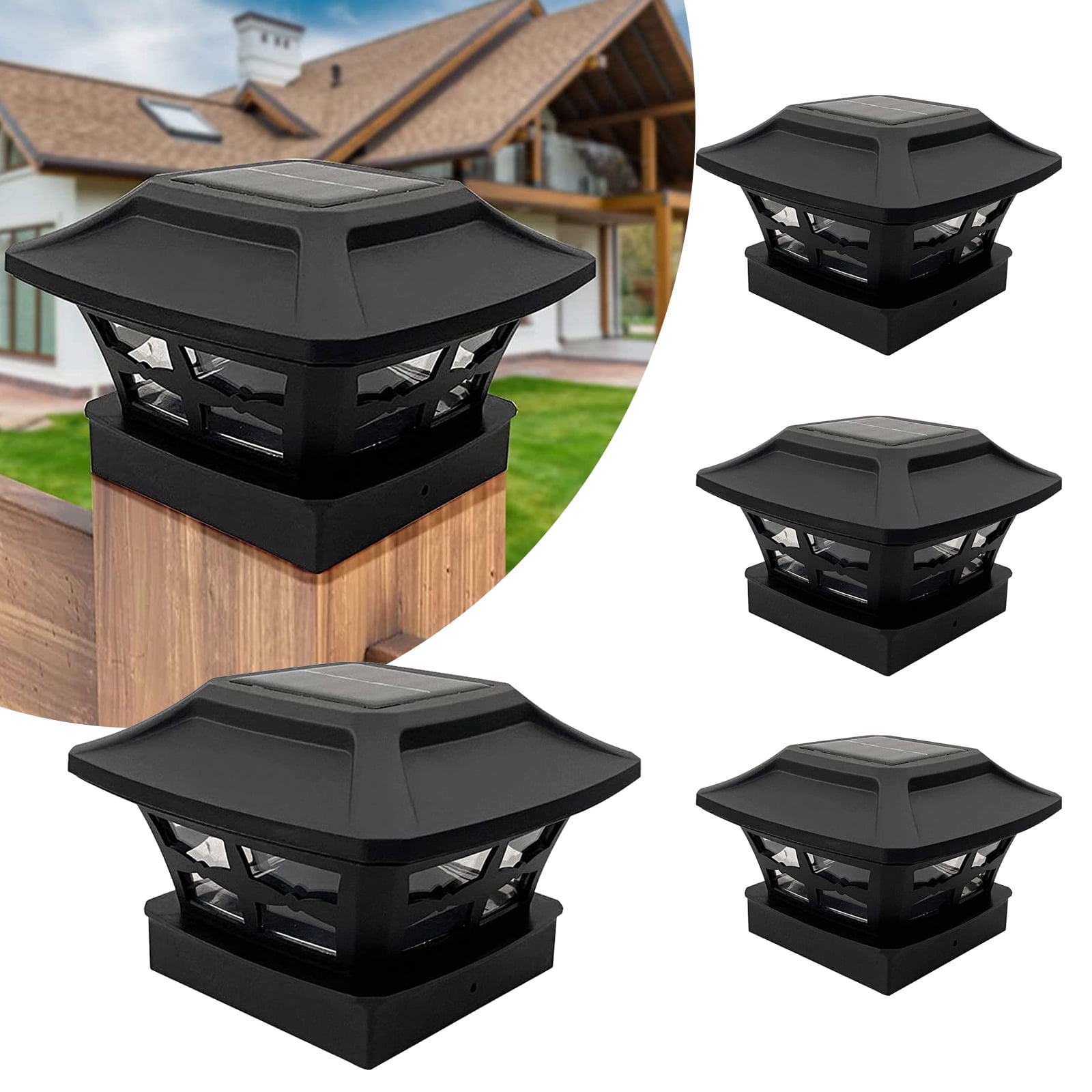 Solar Post Cap Lights, 2 Modes LED Deck Fence Cap Lights for Fence ...