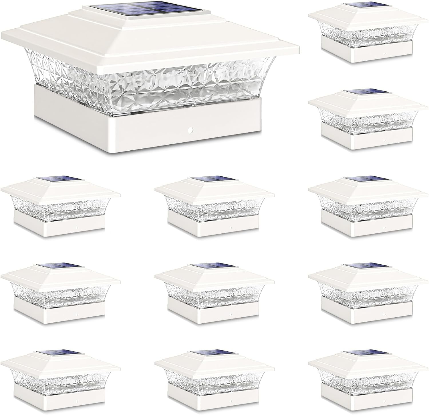 Solar Post Cap Lights Outdoor 12pack, Waterproof Fence Post Lights with ...