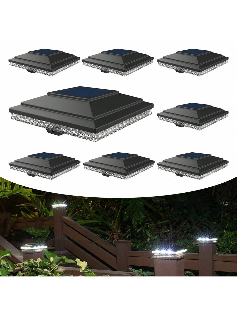 Solar Post Cap Lights,Outdoor Deck Fence Post Lights,Powerful Lithium ...