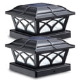 Solar Post Cap Lights Outdoor Glass 2 Modes 8 LEDs for 4x4 5x5 6x6 ...