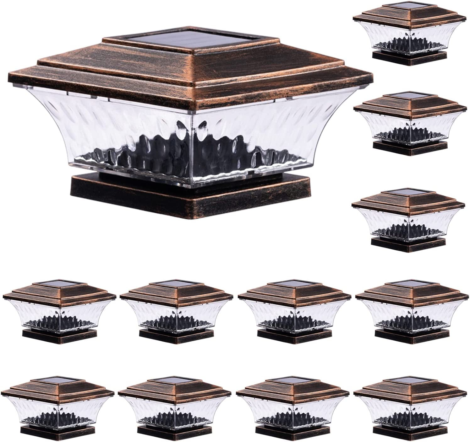 Solar Post Cap Lights Outdoor LED Lighting Deck Fence Cap Light Two ...