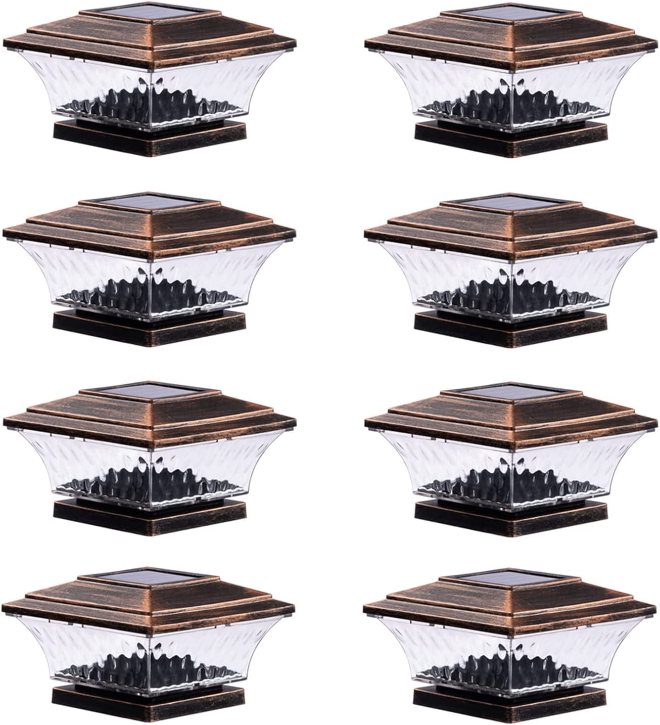 Solar Post Cap Lights Outdoor LED Lighting Deck Fence Cap Light Two ...