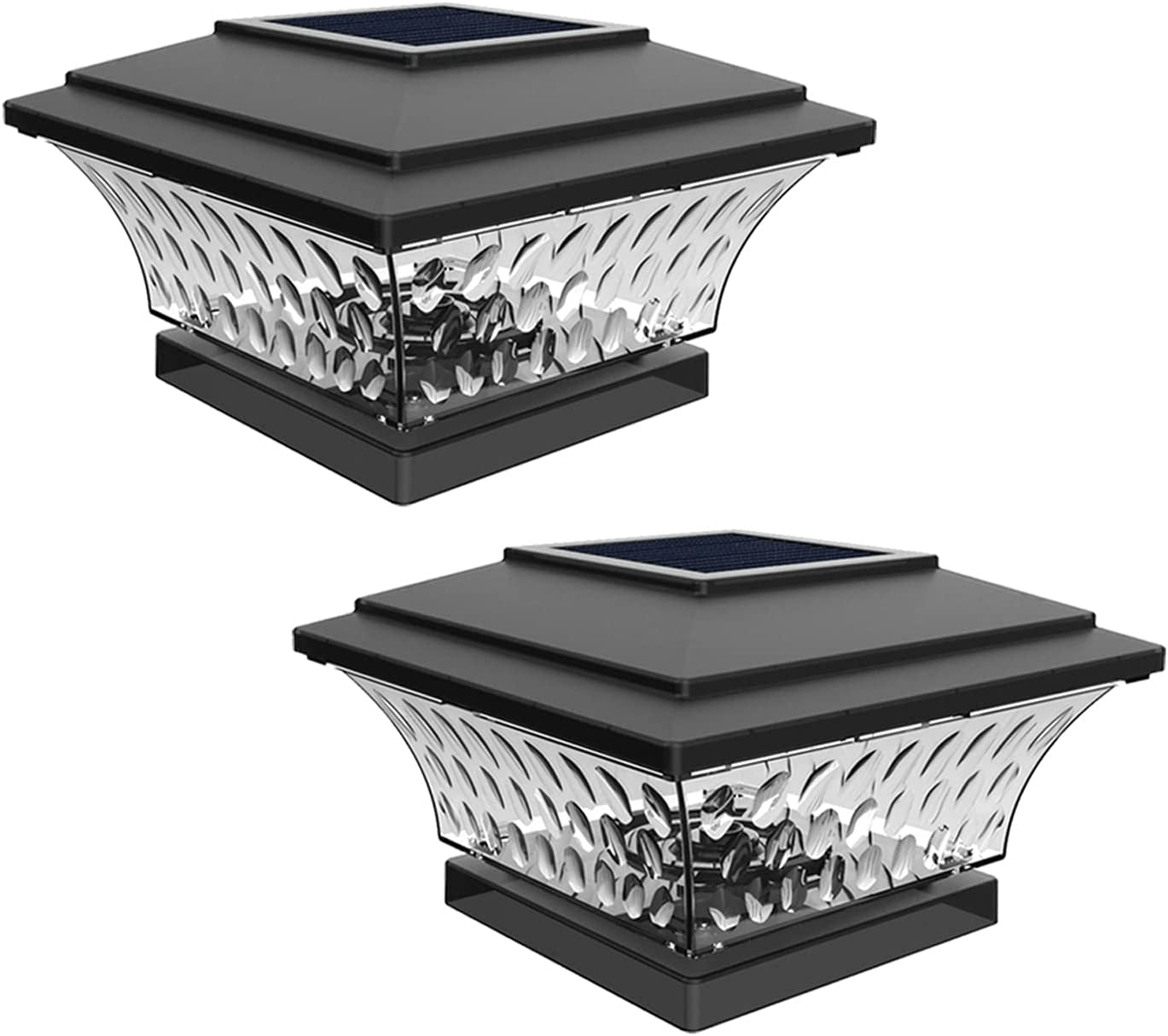 Solar Post Cap Lights Outdoor LED Lighting Deck Fence Cap Light Two ...