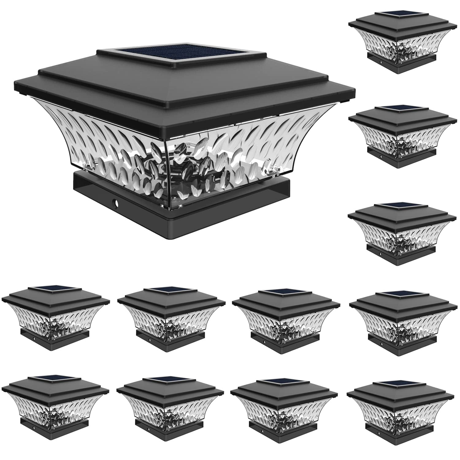 Solar Post Cap Lights Outdoor LED Lighting Deck Fence Cap Light Two ...