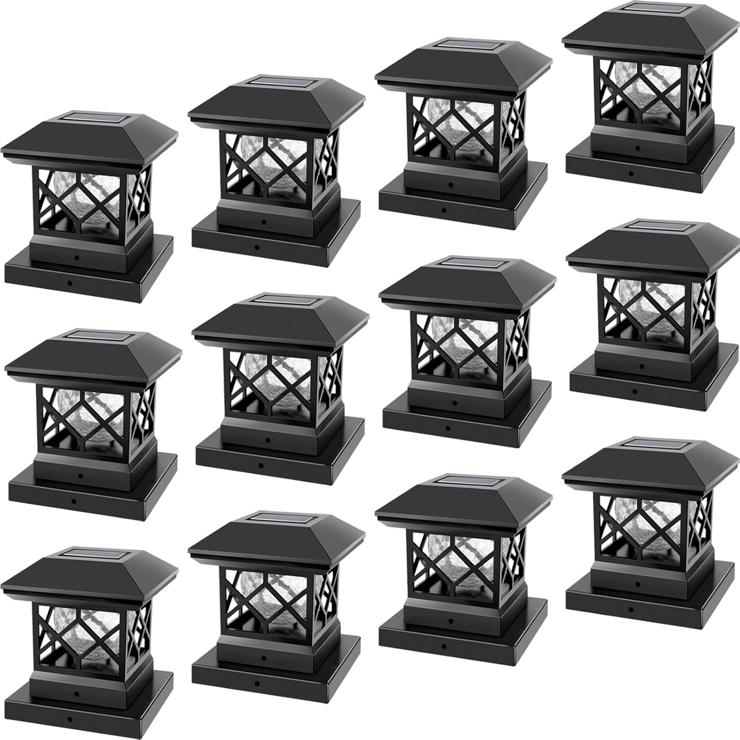 Solar Post Cap Lights Outdoor - Waterproof LED Fence Post Solar Lights ...