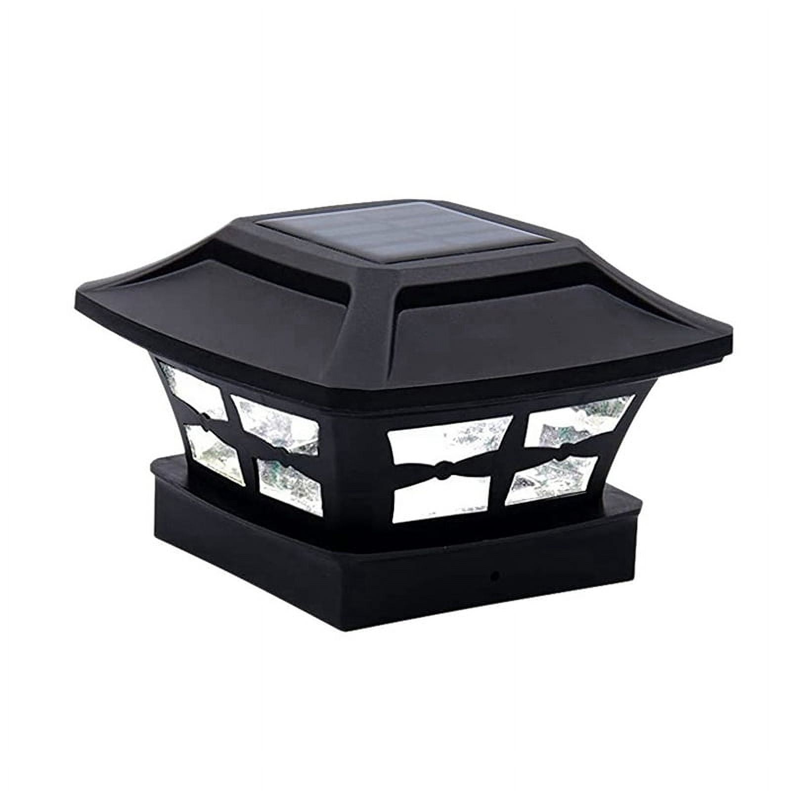 Solar Post Cap Lights for Wooden Posts Garden Decoration Black ...