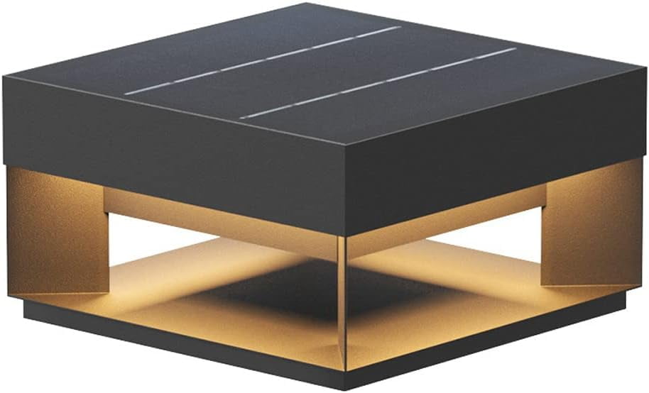 Solar Post Light Fixture Square Black Solar Modern Post Column Light ...