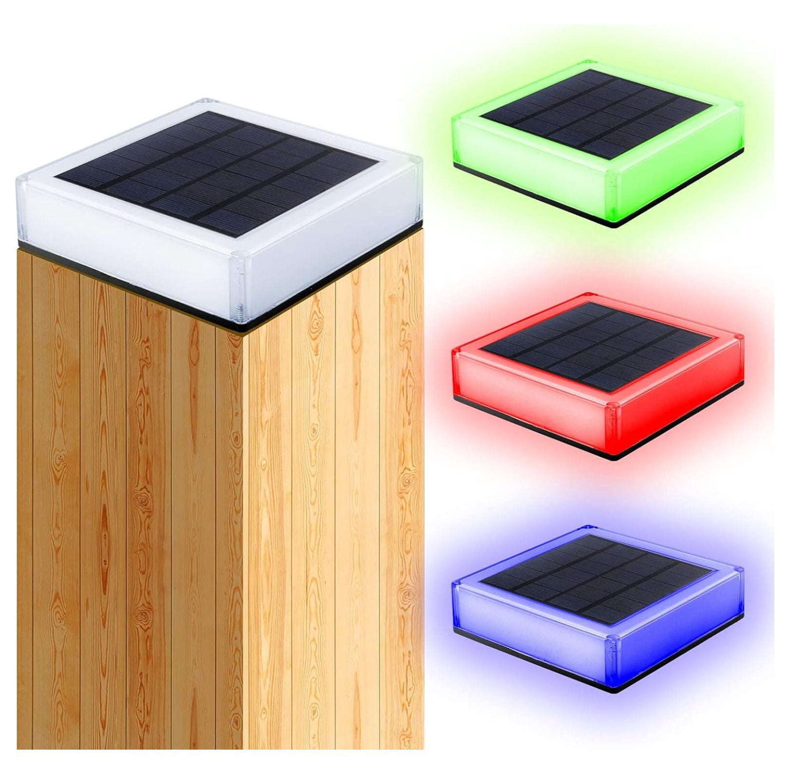 Solar Post Light Solar Post Lights Outdoor Color Changing Cubed Solar ...