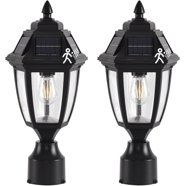 KMC Extra Bright Patio LED Solar Powered Lamp Post Light for Porch ...