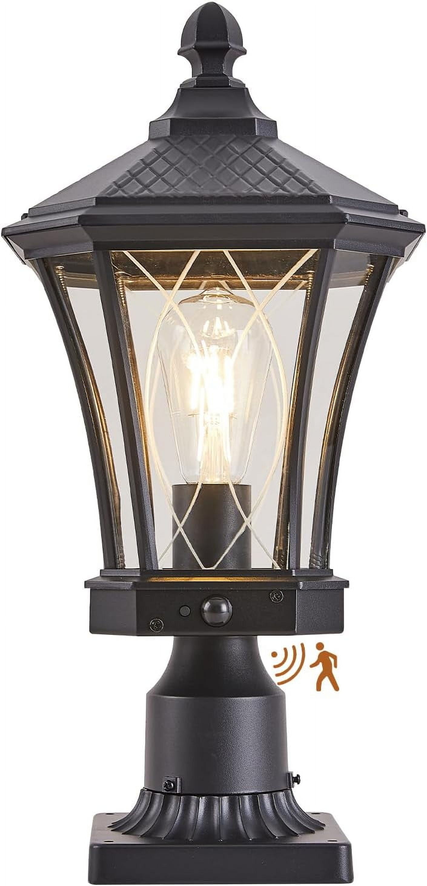 Solar Post Lights Dusk to Dawn Outdoor Solar Lamps with Pier Mount Base ...