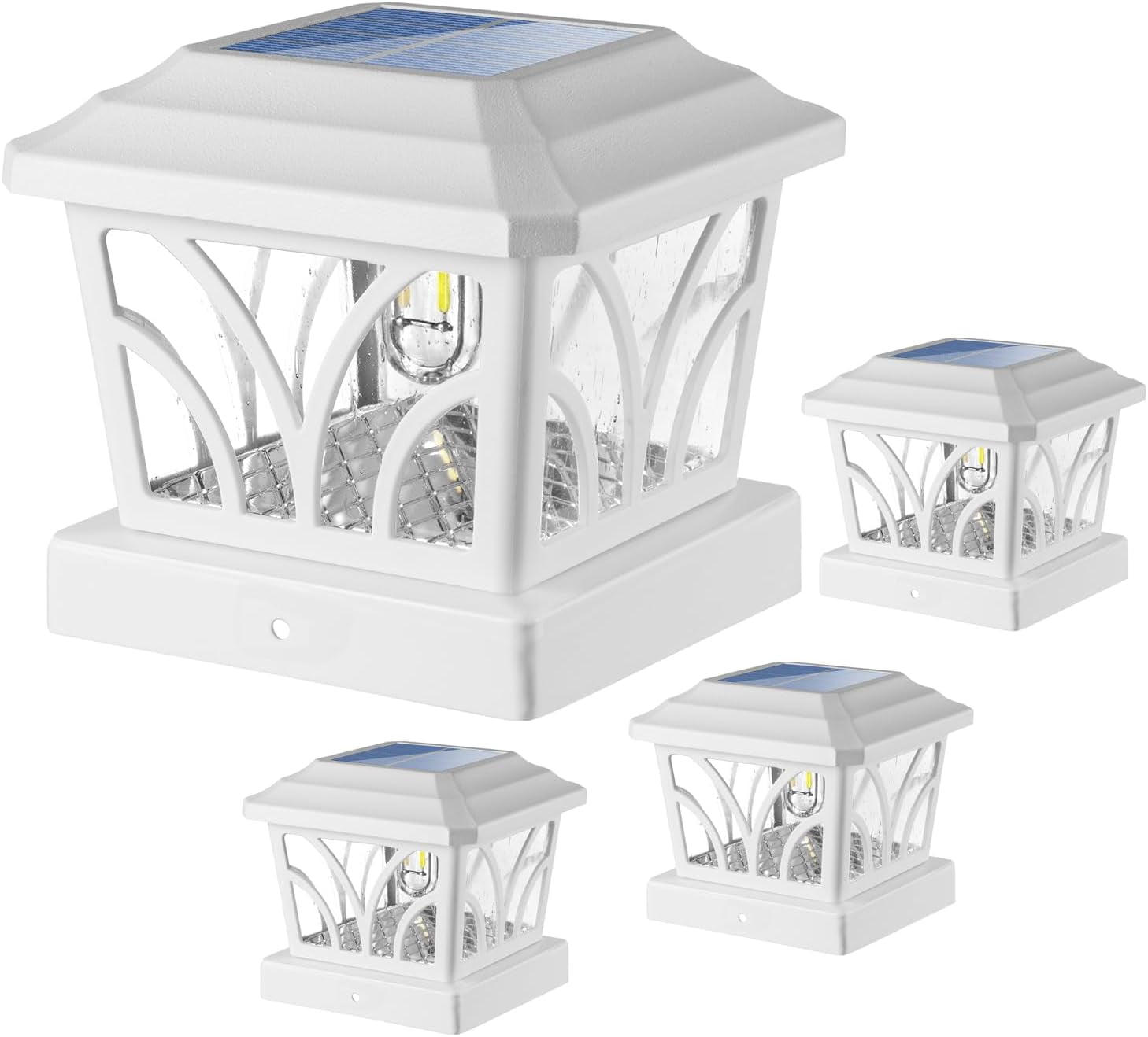 Solar Post Lights Outdoor, 2 Modes Aluminum Solar Fence Deck Cap Light ...