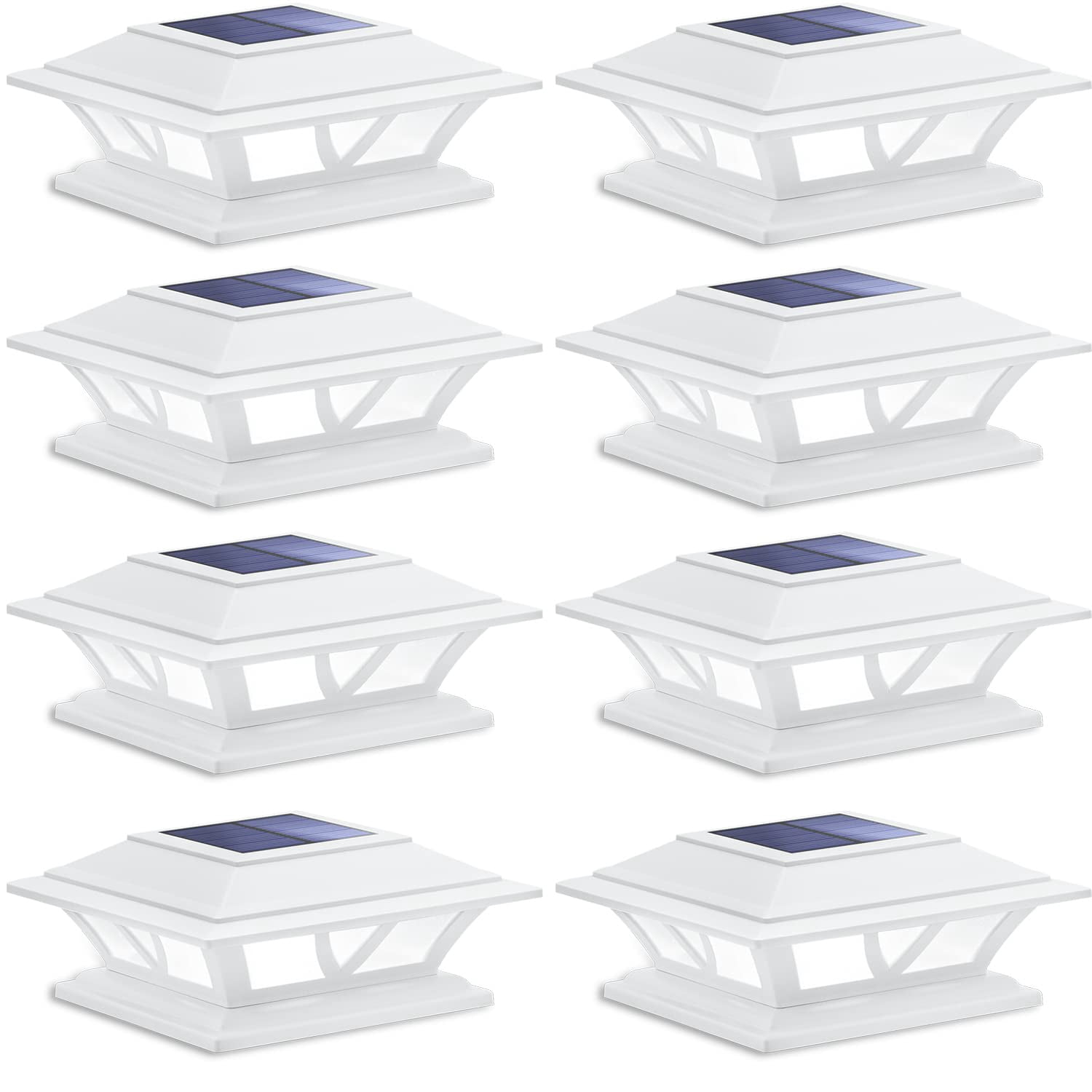 Solar Post Lights Outdoor 2 Modes LED Fence Deck Cap Light for 4x4 5x5 ...