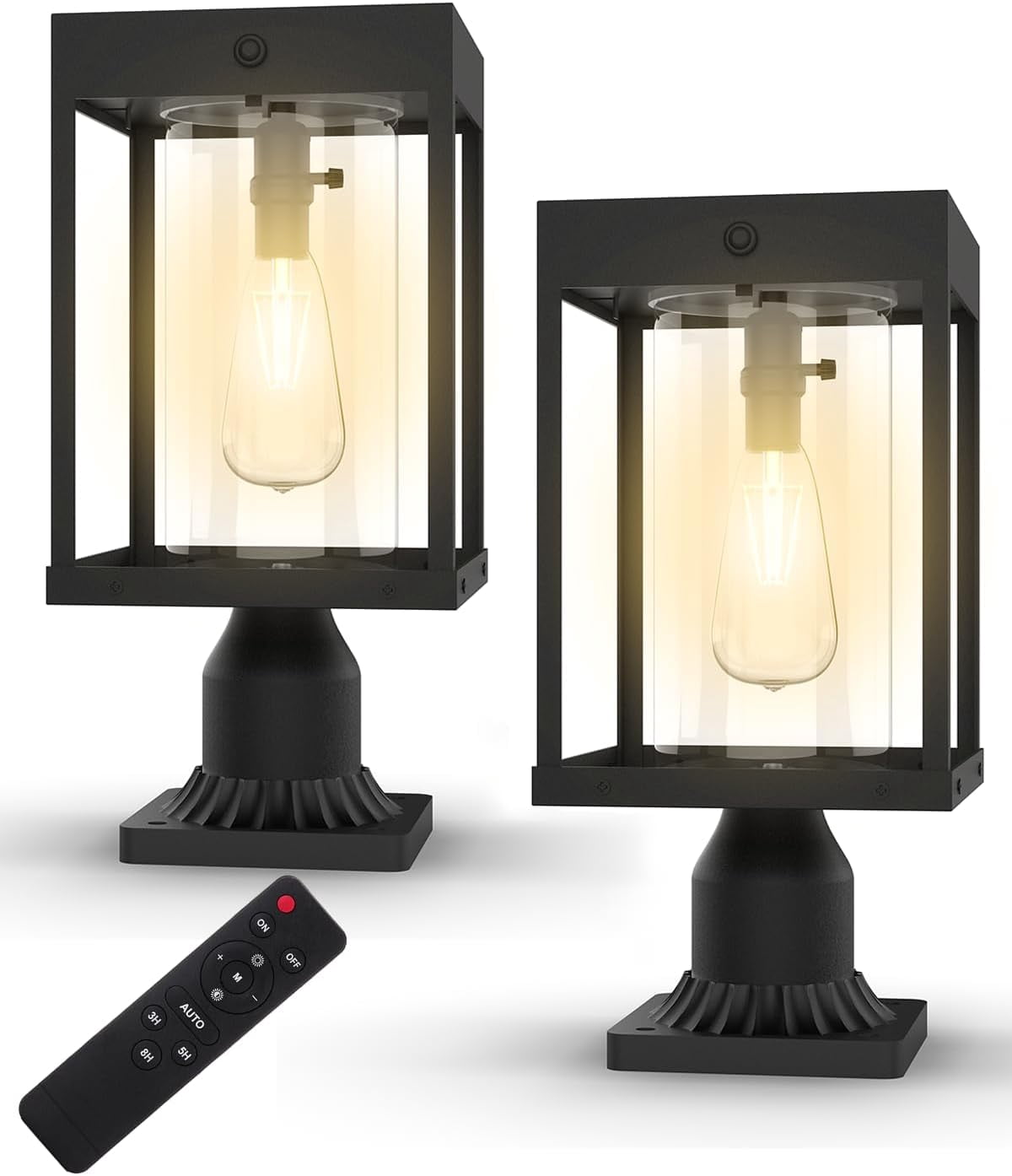 Solar Post Lights Outdoor Waterproof, 15" H Dusk to Dawn Aluminium ...