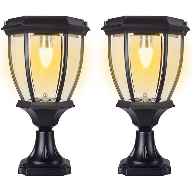 Solar Post Lights Outdoor, Waterproof Fence Solar Powered Pillar LED ...