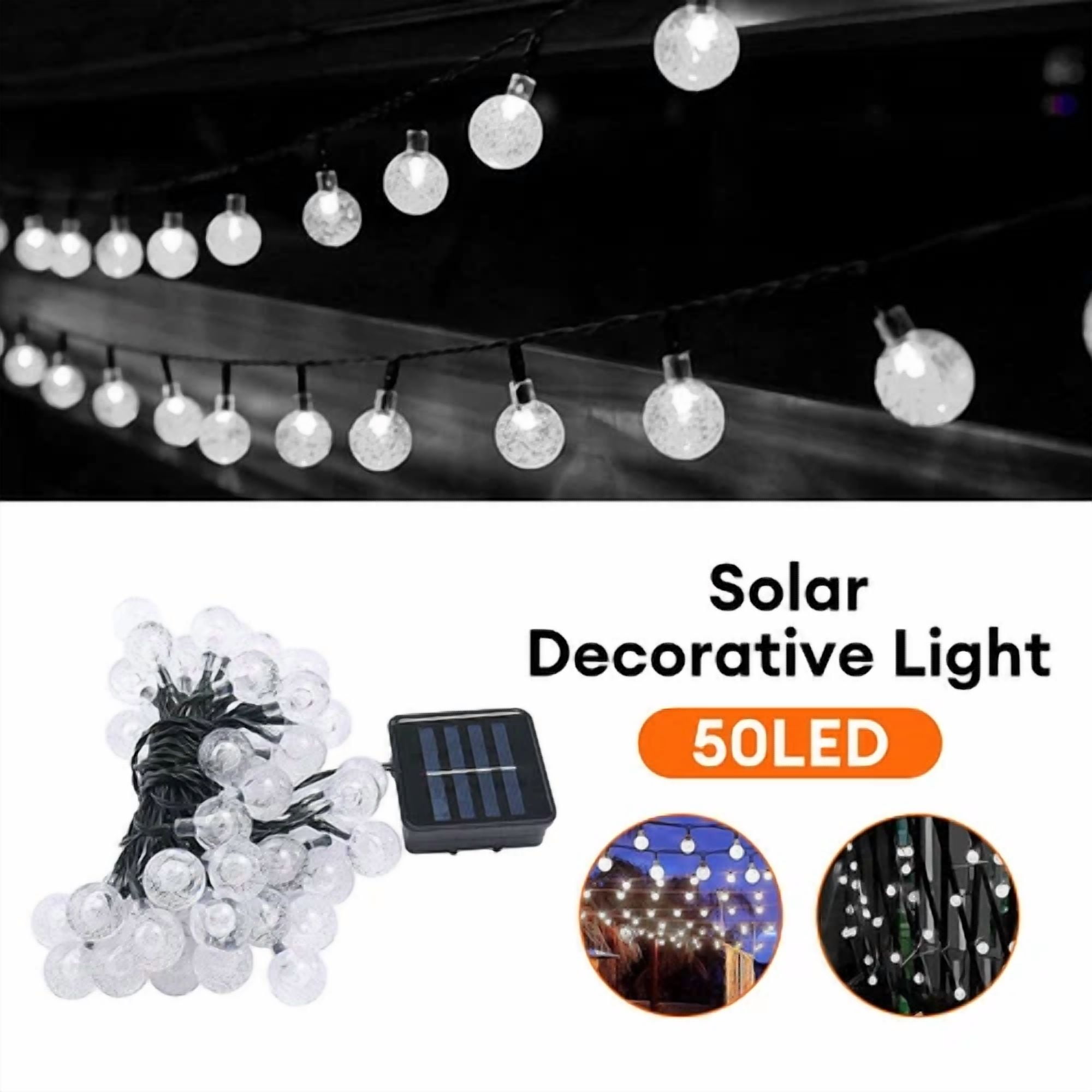 Solar Power 50 Led String Light Garden Path Yard Decor Lamp Outdoor ...