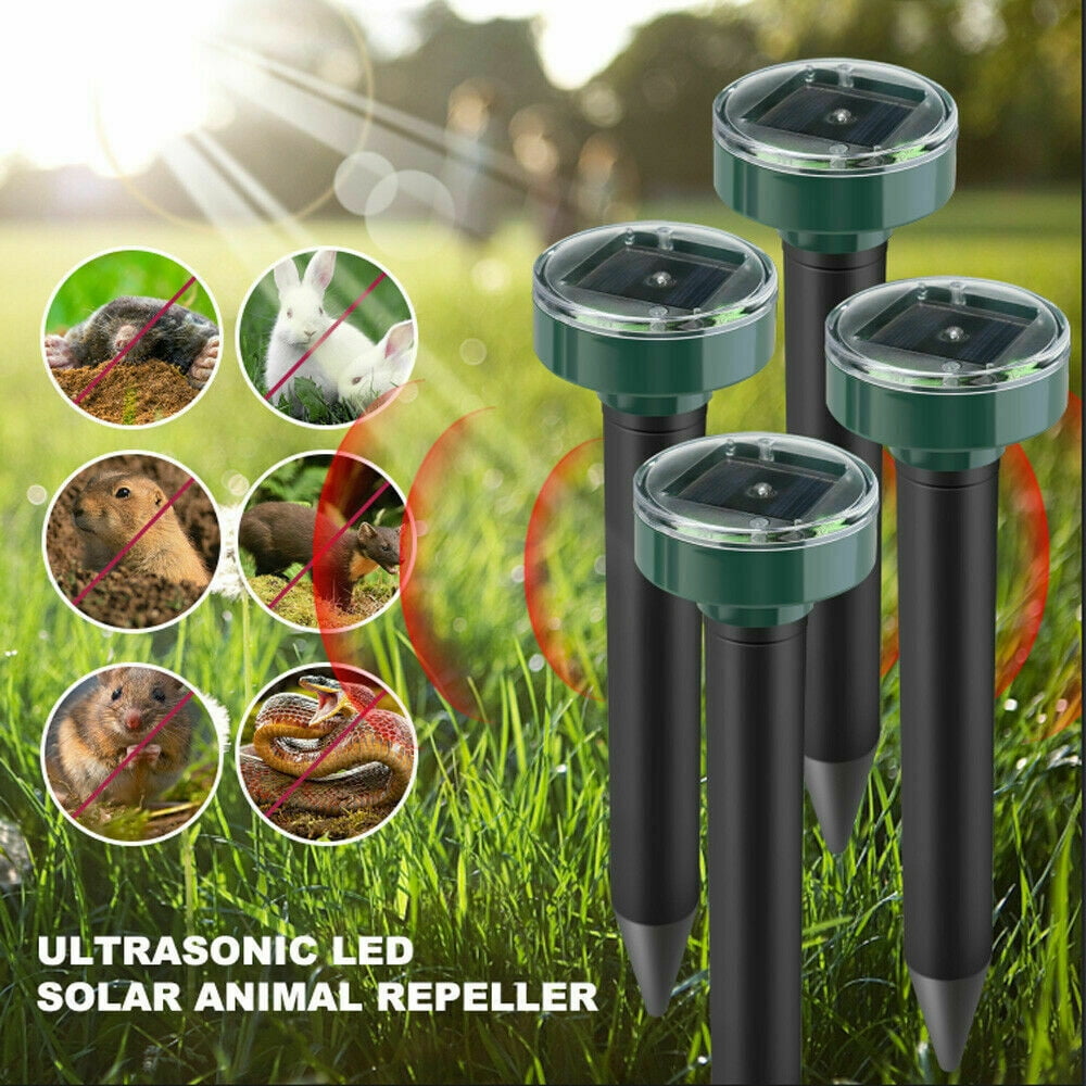 Solar Power Animal Repellent Mice Gopher Mole Pest Snake Repeller LED ...