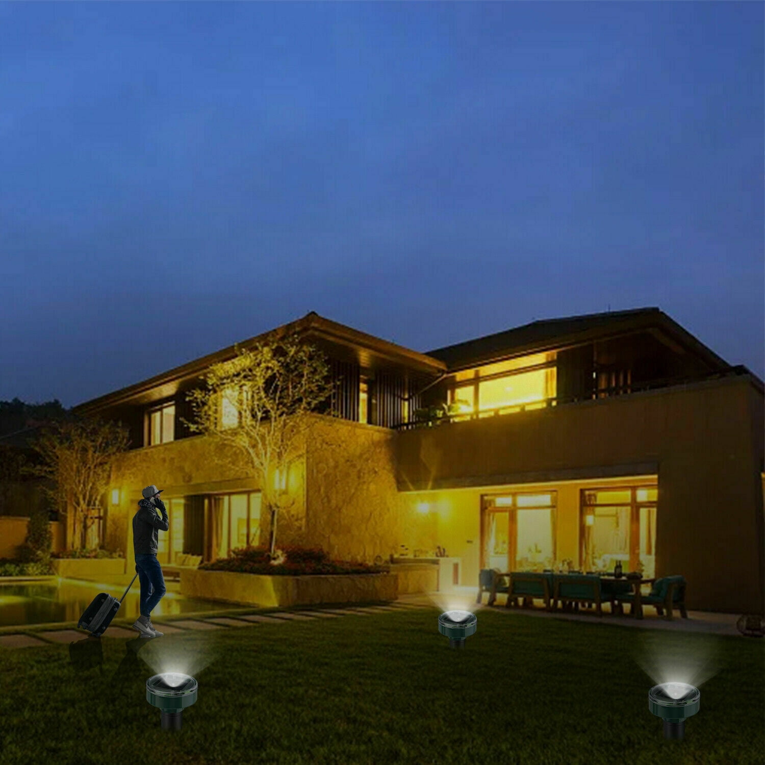 Solar Power Animal Ultrasonic Repellent Mice Gopher Mole Pest Snake ...