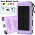 Solar Power Bank 18800mAh, Waterproof Portable Charger with Dual USB ...