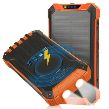 DuraHub - Solar Power USB Battery Bank with QI Wireless, True 20000mAh ...