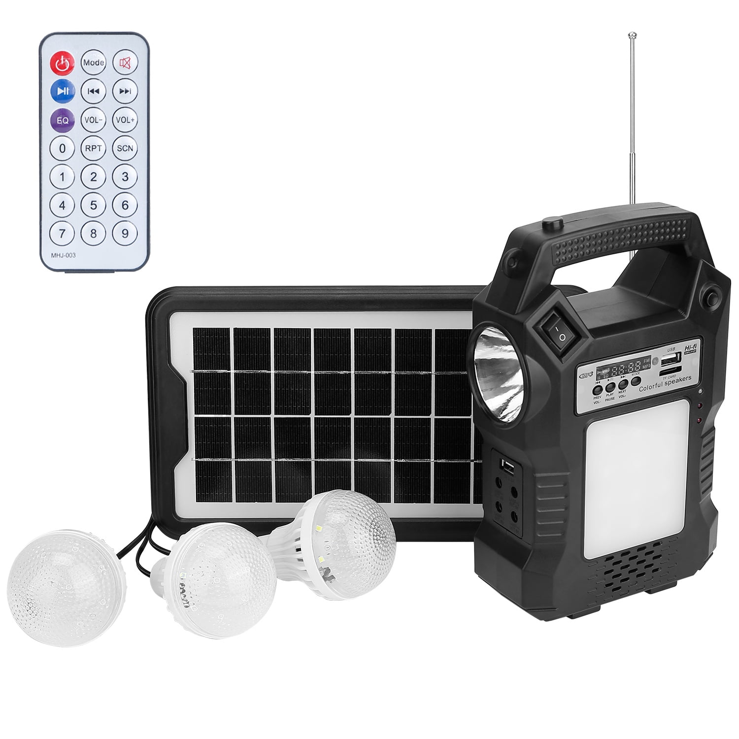 Solar Power Bank 4500mAh Portable Solar Power Station 3 Lighting Bulbs ...