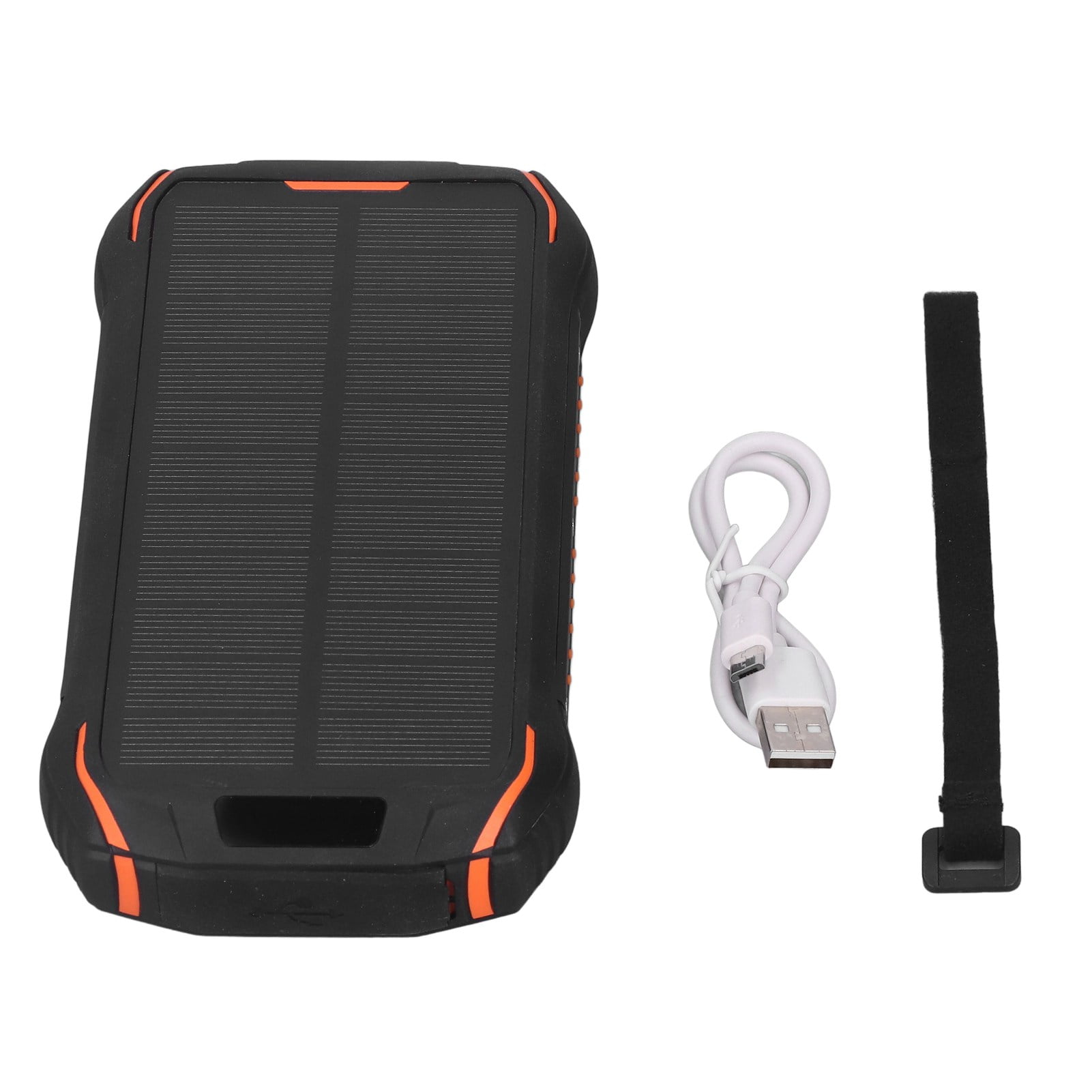 Solar Power Bank Black Orange Multifunctional Waterproof Wireless Solar ...