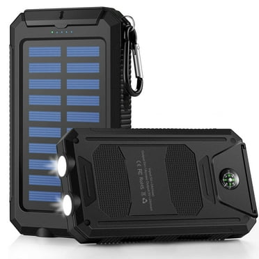 DuraHub - Solar Power USB Battery Bank with QI Wireless, True 20000mAh ...