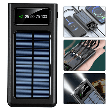DuraHub - Solar Power USB Battery Bank with QI Wireless, True 20000mAh ...