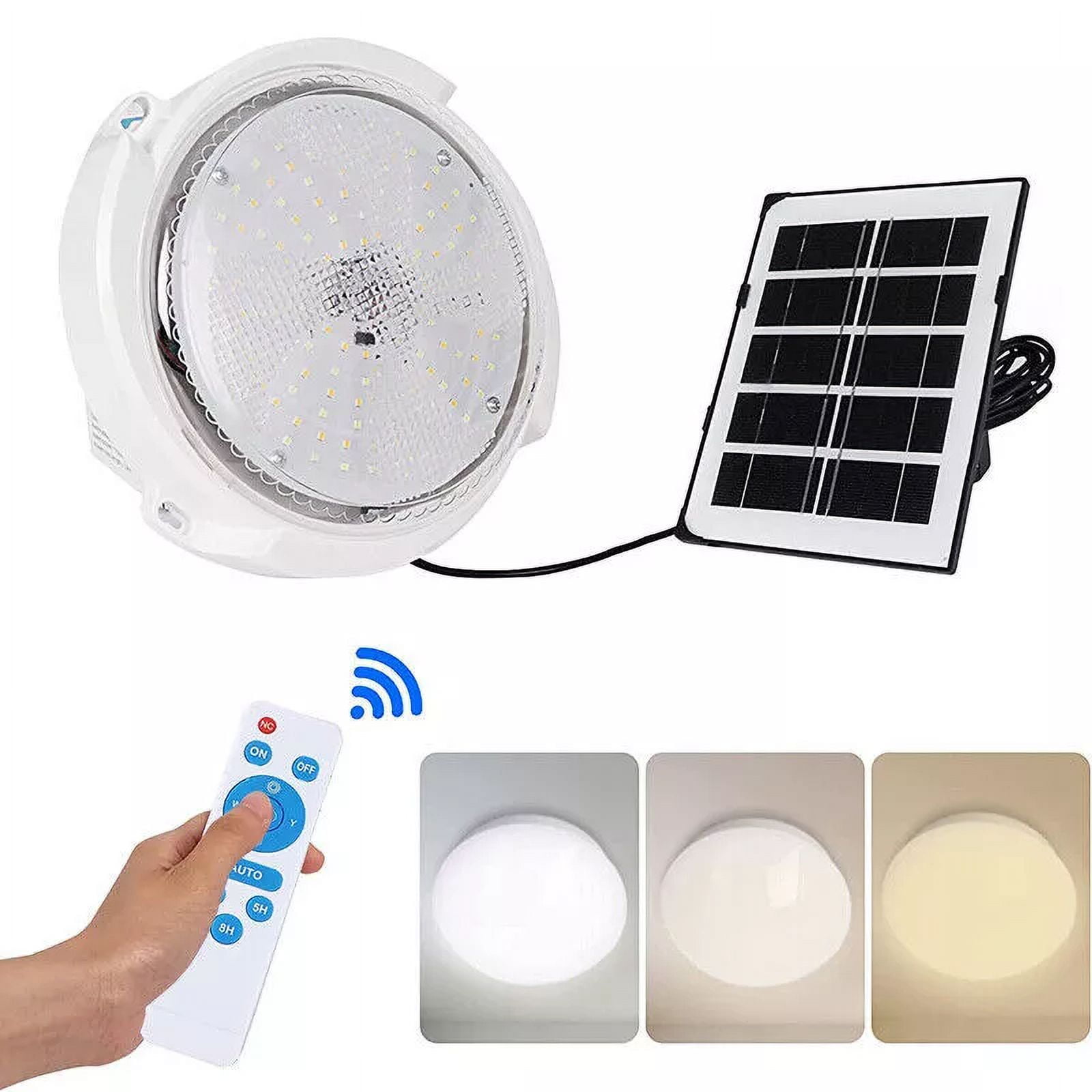 Solar Power Ceiling Pendant Light Remote Control Outdoor Indoor Lamp ...