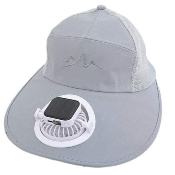 Solar Power Cooling Fan Hat with Rechargeable Battery Adjustable Speed ...