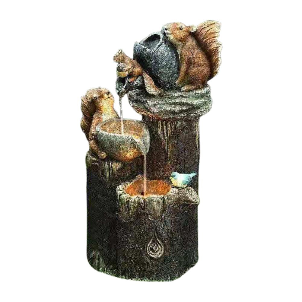 Solar Power Duck Family Garden Water Feature Fountain Duck Statue ...